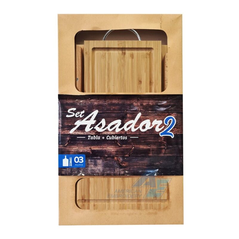 Set Asador Tabla y Cubiertos 2 - Famet - Uniformes y Ropa de Trabajo